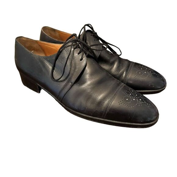 a. testoni | Shoes | Vintage A Testoni Mens Italian Black Calf Leather ...